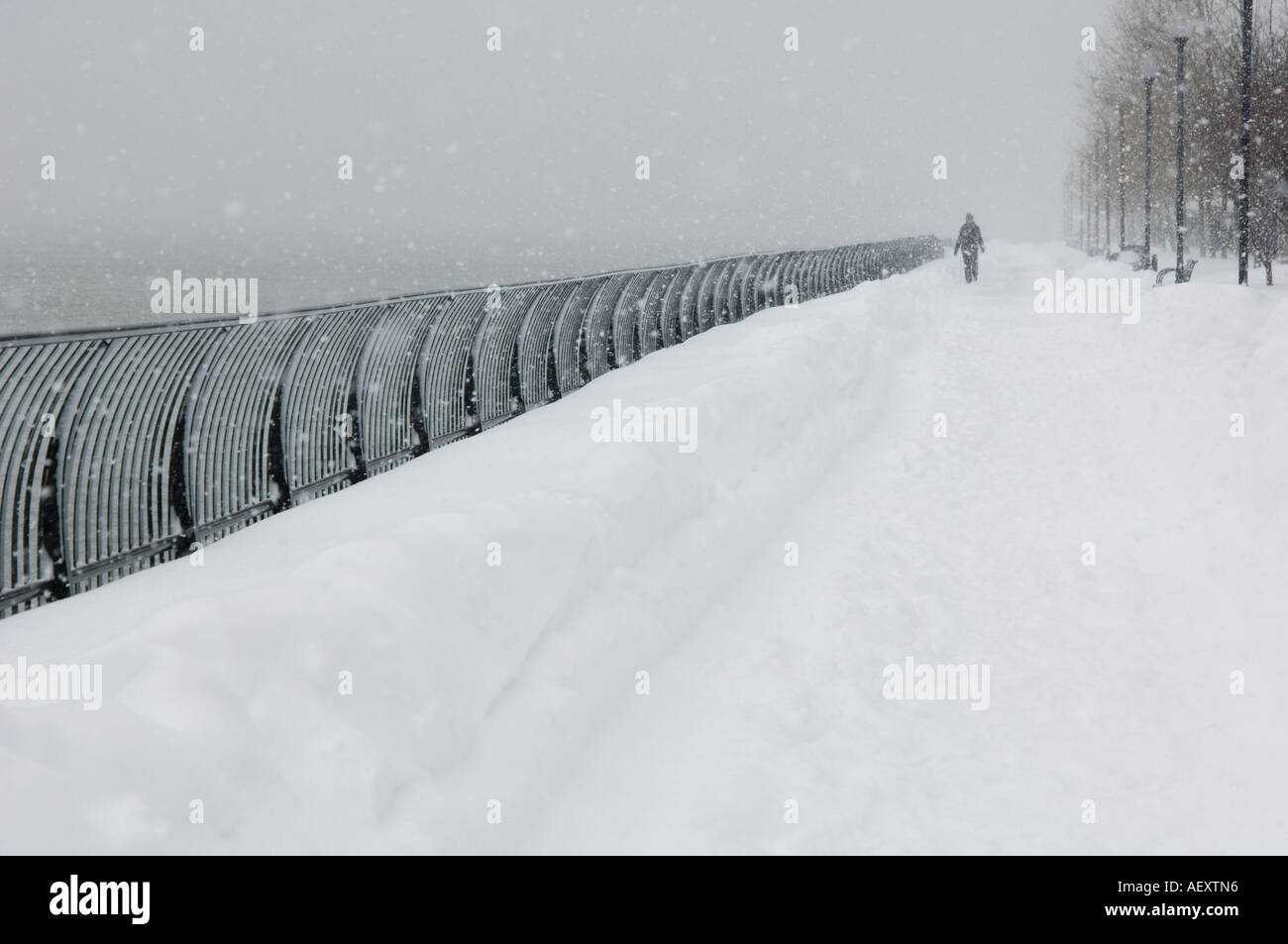 Walking in wind blowing snow hi-res stock photography and images - Alamy