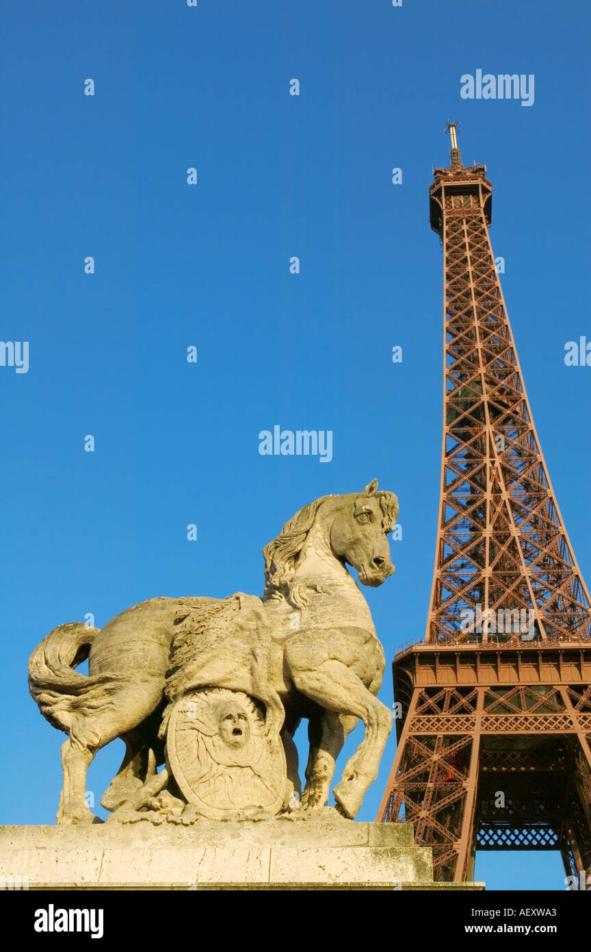 France - Eiffel Tower from Iena bridge at Paris Stock Photo - Alamy