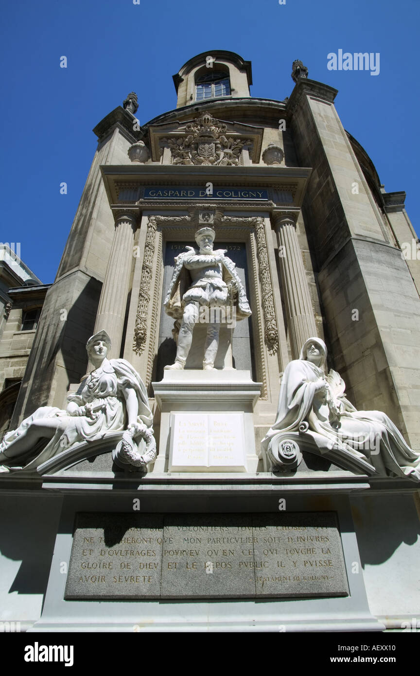 Monument of Gaspard de Coligny at Rivoli street at Paris, France Stock ...
