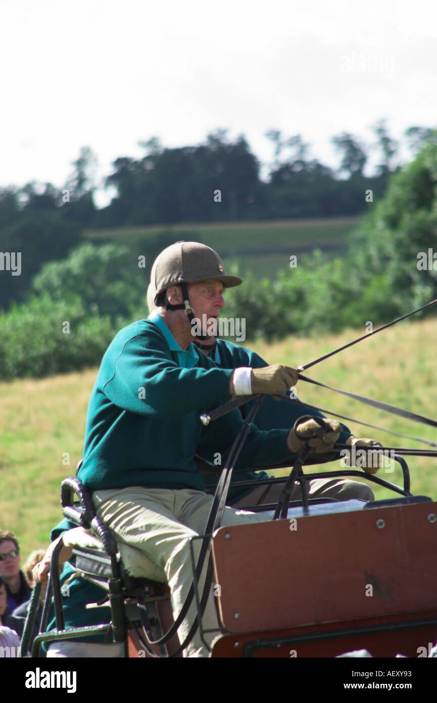 HRH Duke of Edinburgh competing in the 2005 Lowther Driving Trials with ...