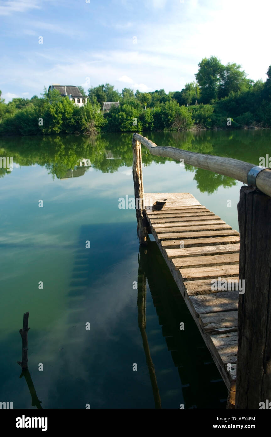 Pond at village Sad Sumy Region Ukraine Stock Photo - Alamy