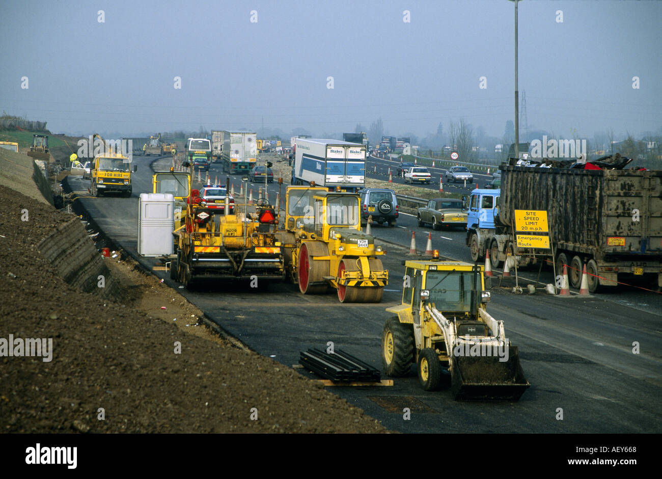 Roadworks M25 Bucks England Stock Photo - Alamy