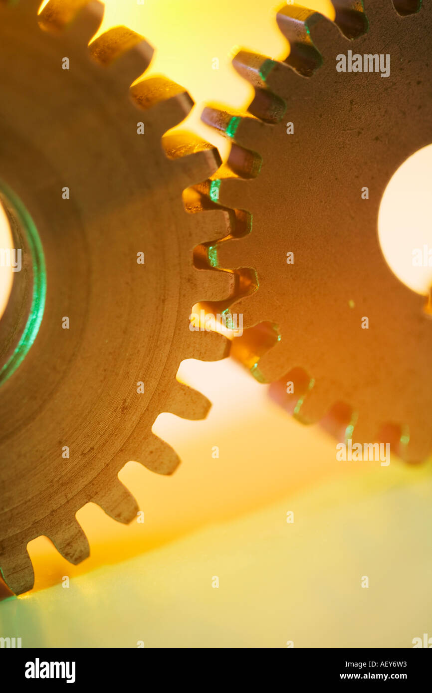 Close up of cog wheels Stock Photo - Alamy
