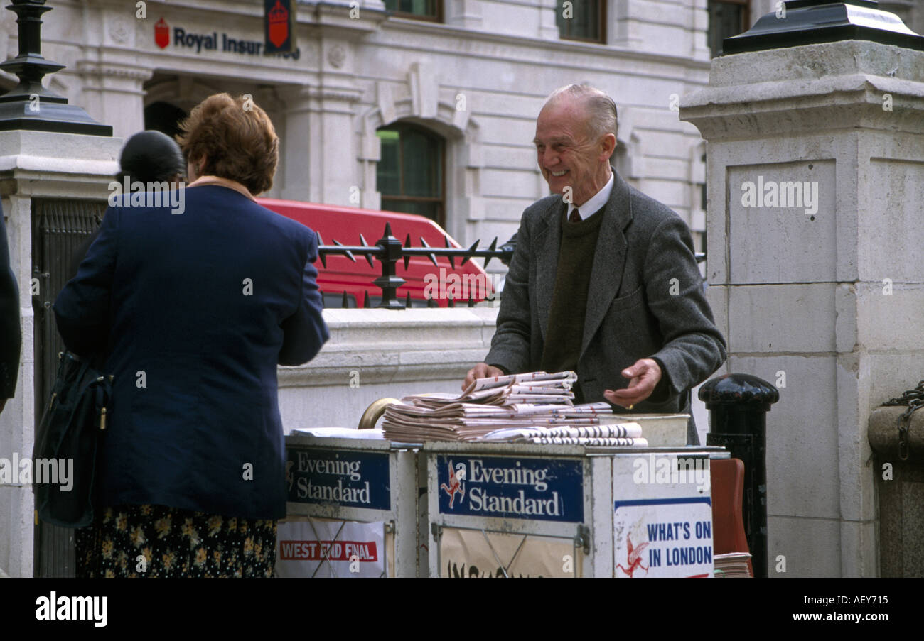 Newspaper Street Vendor London England Stock Photo - Alamy