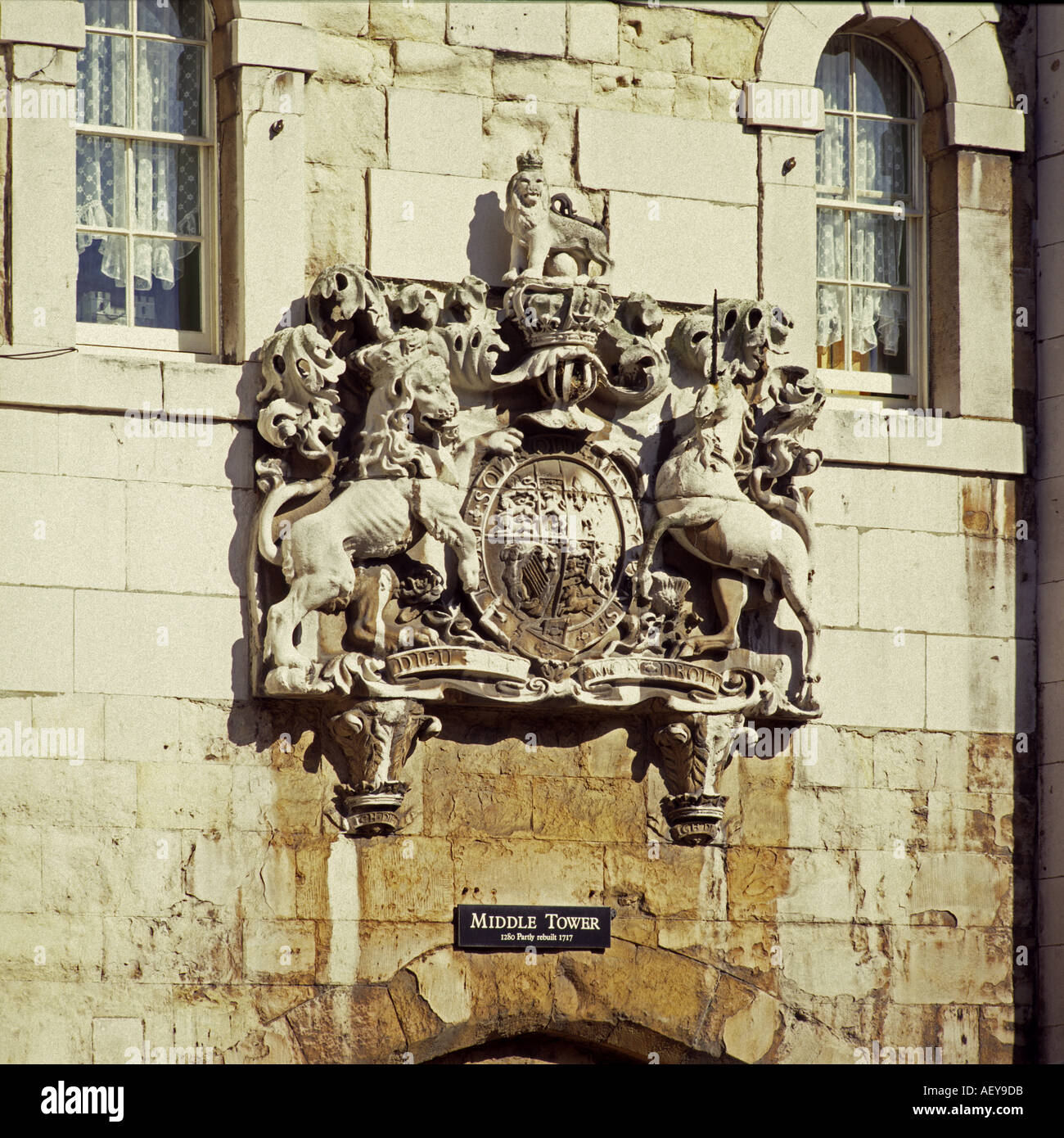 Royal Crest on Tower of London England Stock Photo - Alamy