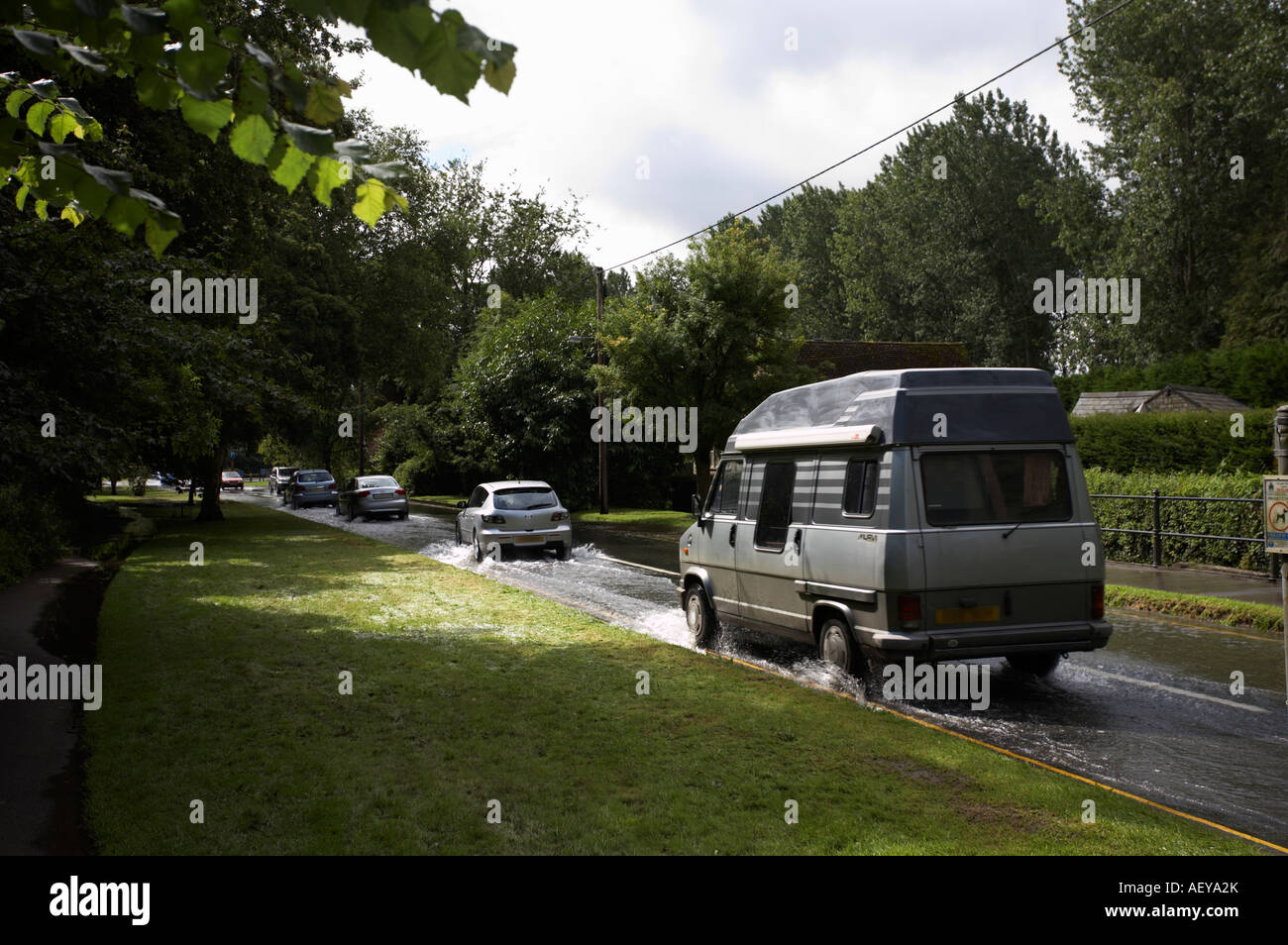 Bourton on the Water on 22nd July 2007 after the town was flooded the ...