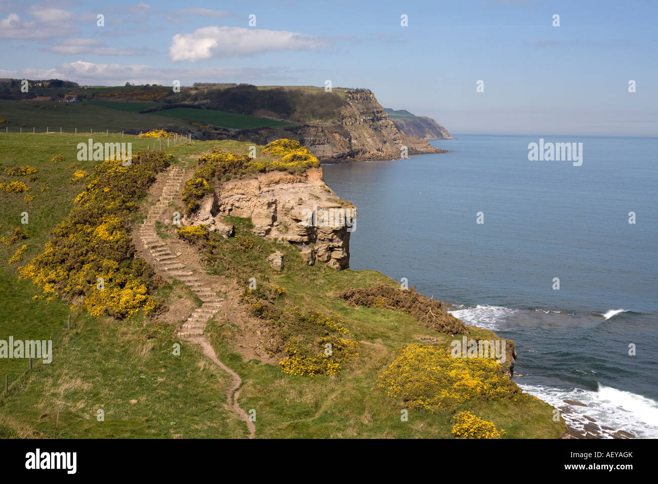North Yorkshire coast footpath Stock Photo - Alamy
