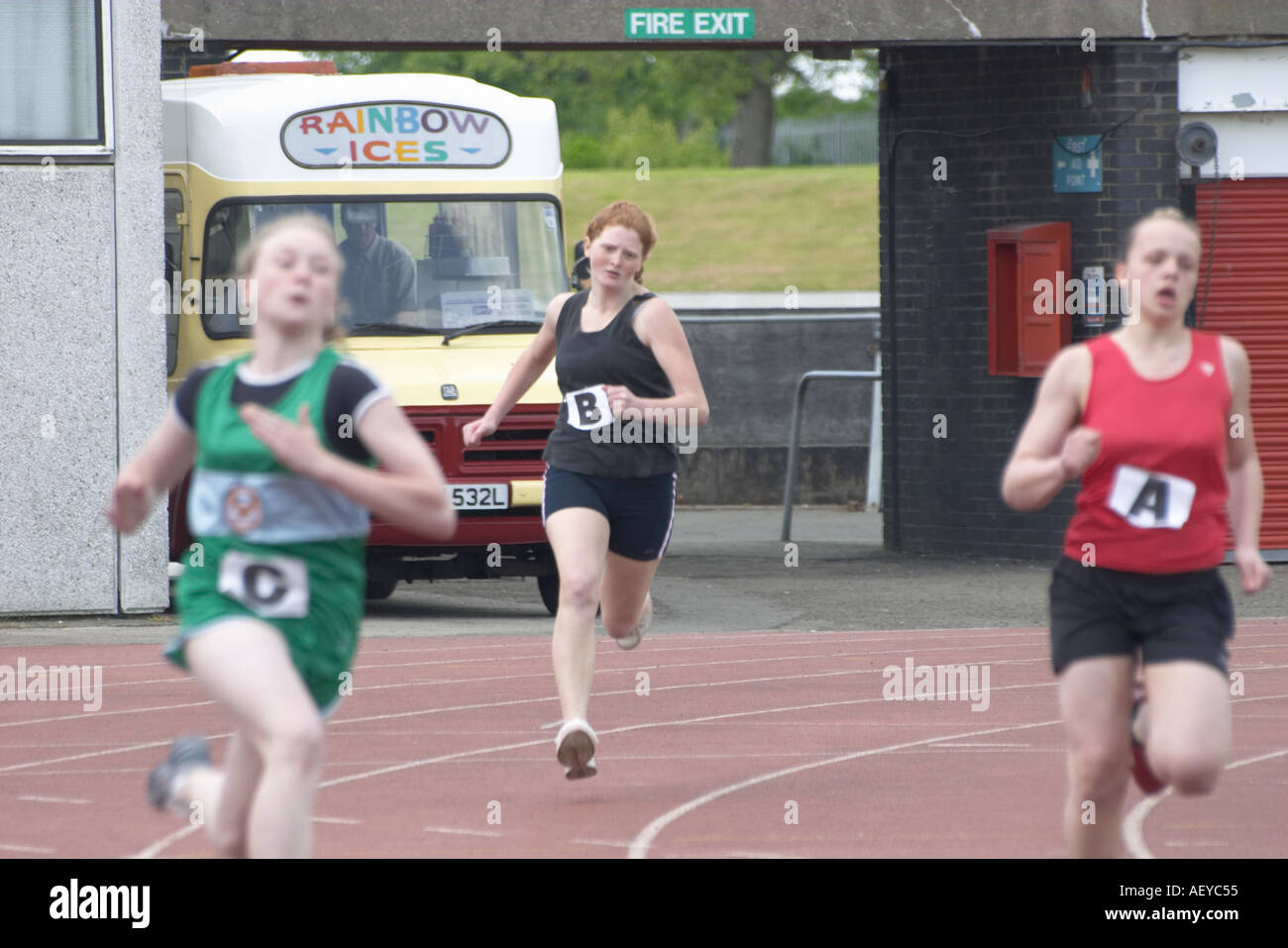 female teenagers running at an athletics competition Stock Photo - Alamy