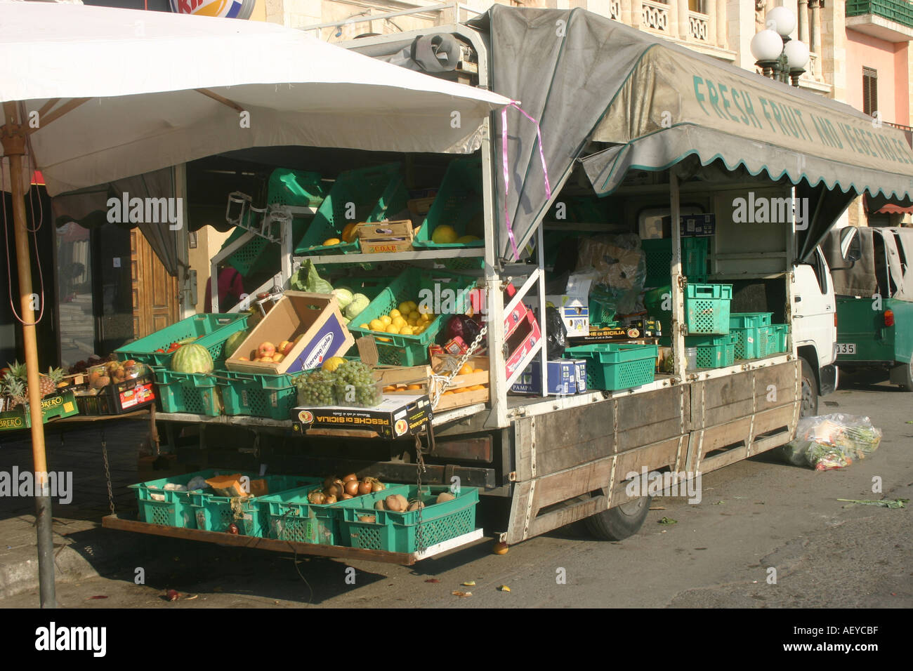 Malta Sliema Fruit Vegetables Car Obst Gemuese Wagen Van Stock Photo ...