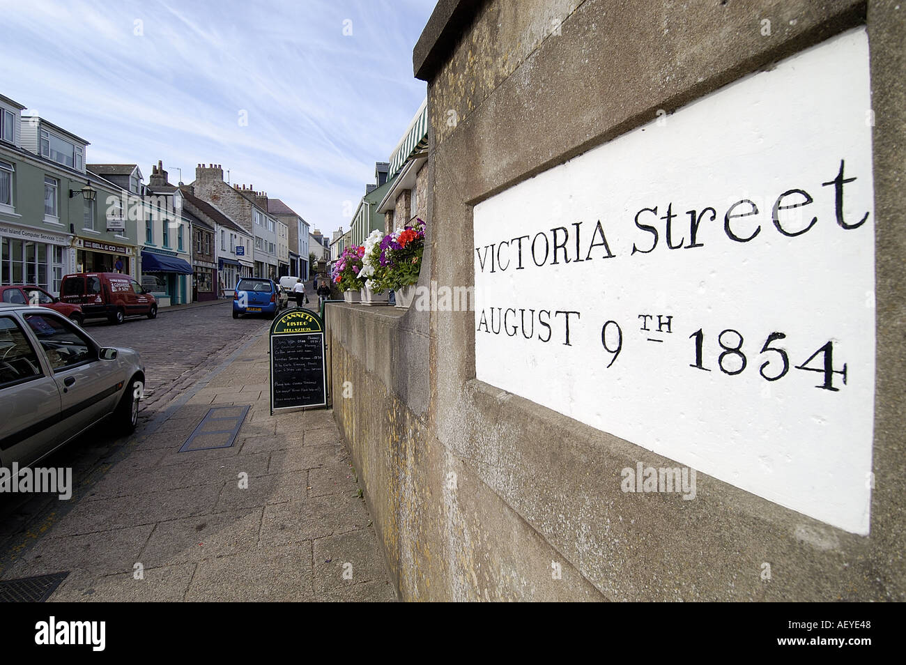 St Anne the capital of the island of Alderney in the Channel islands UK ...