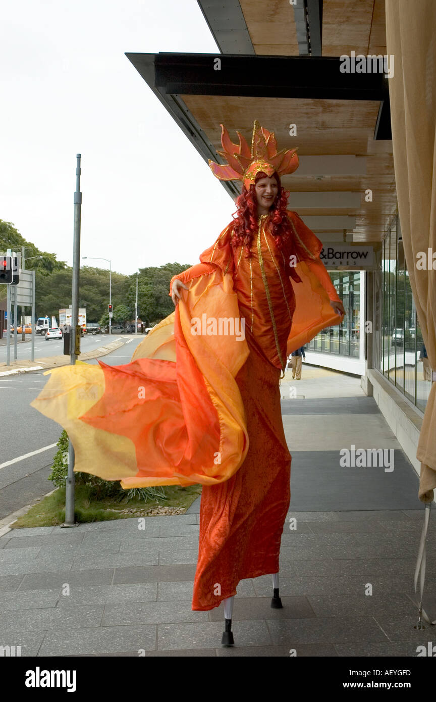 street dancer on stilts Stock Photo - Alamy