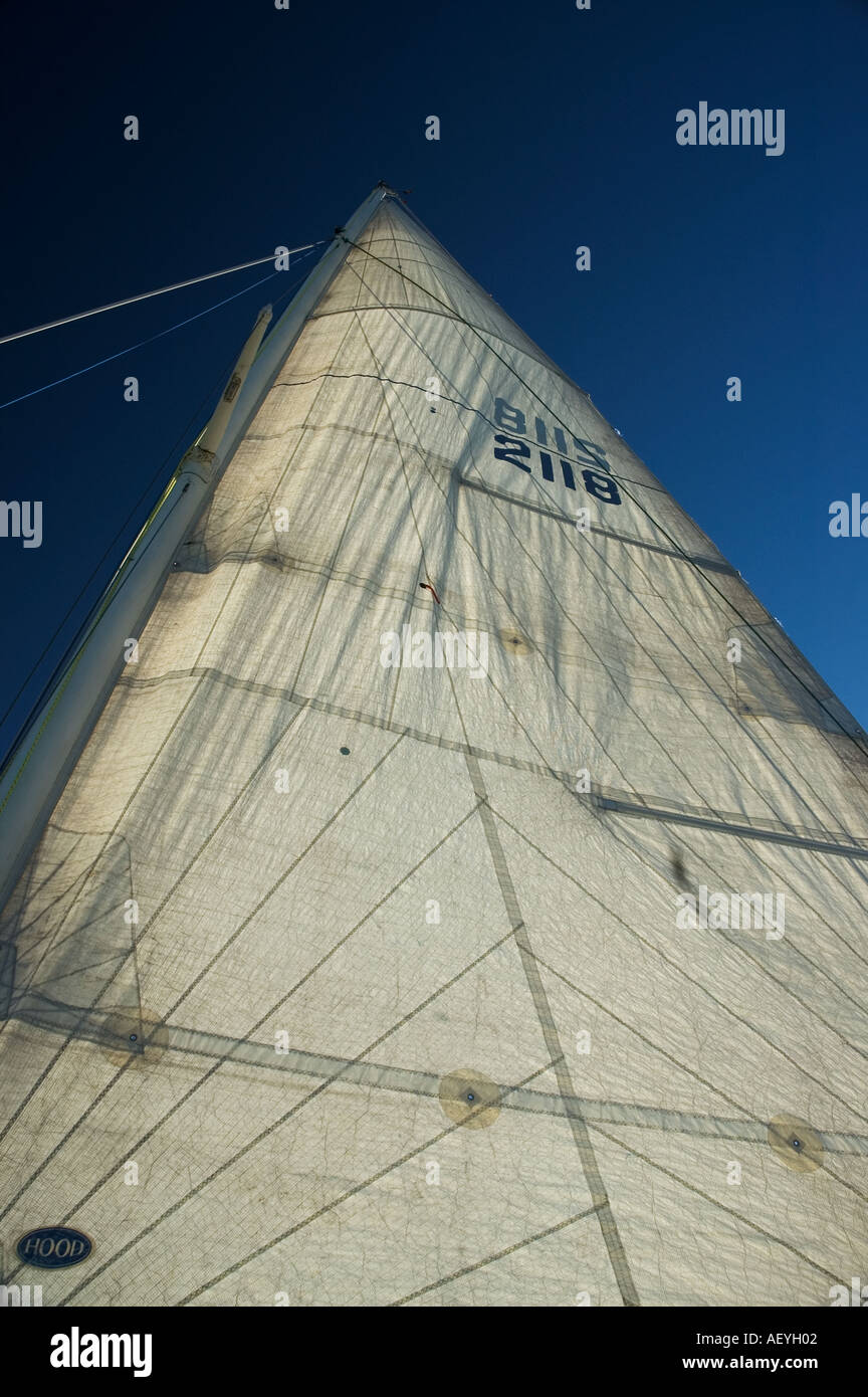 Main sail on cruising yacht Stock Photo - Alamy