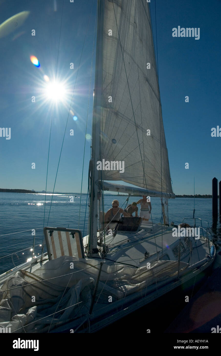 cruising yacht moored at jetty Stock Photo - Alamy