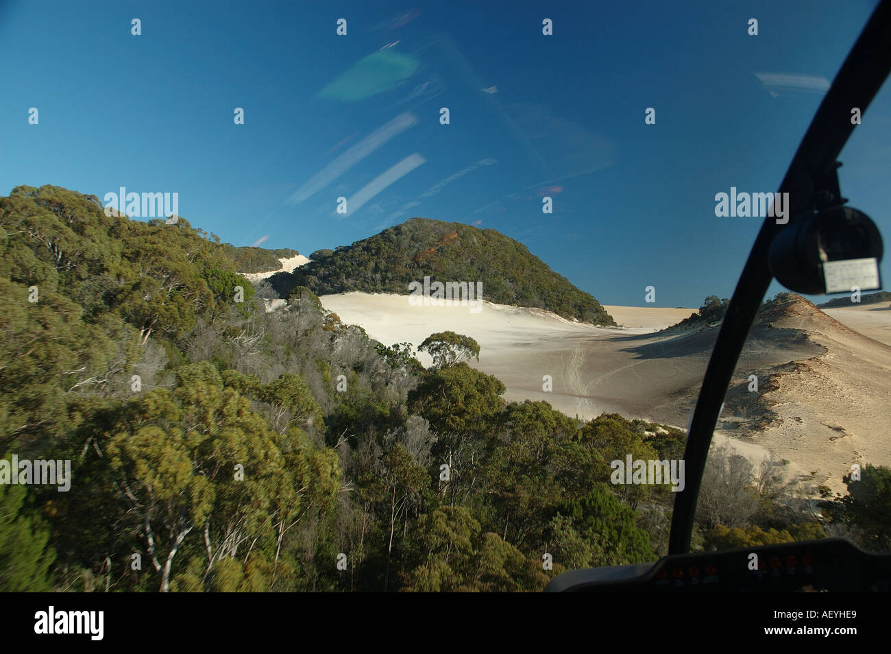 view from chopper cockpit front forward looking spar windscreen Stock ...