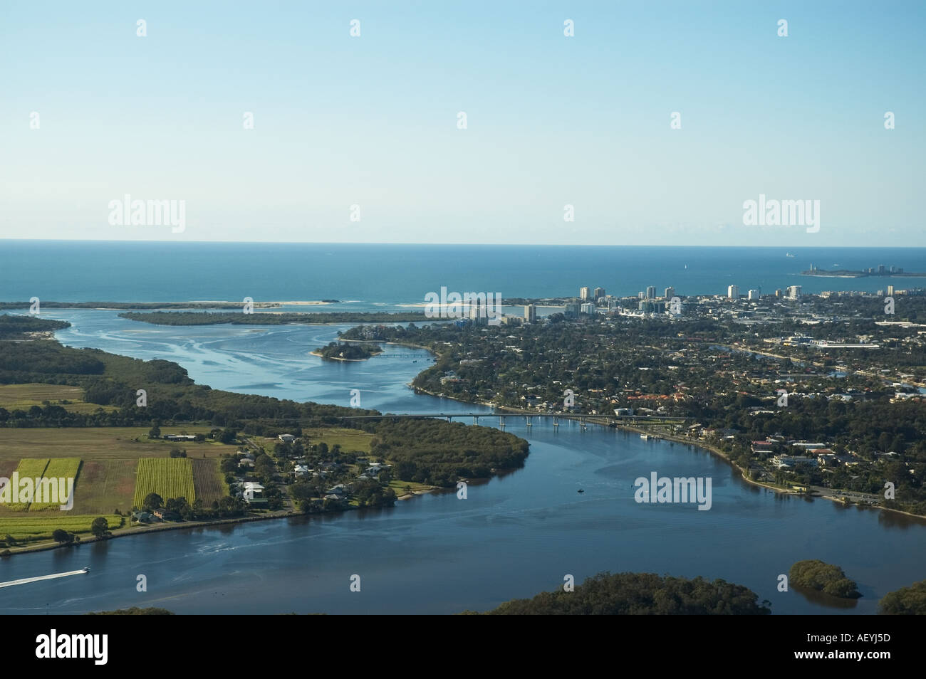 Aerial view Maroochy river Queensland Australia Stock Photo - Alamy