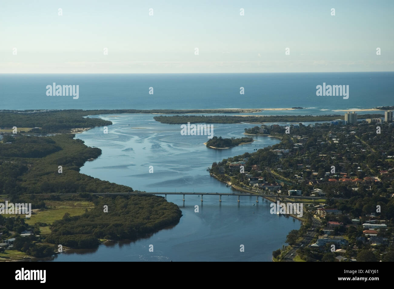 Aerial view Maroochy river Queensland Australia Stock Photo - Alamy