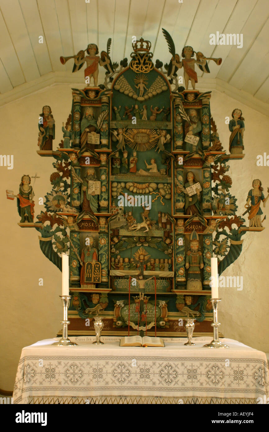 Norway Giske church altar Stock Photo - Alamy