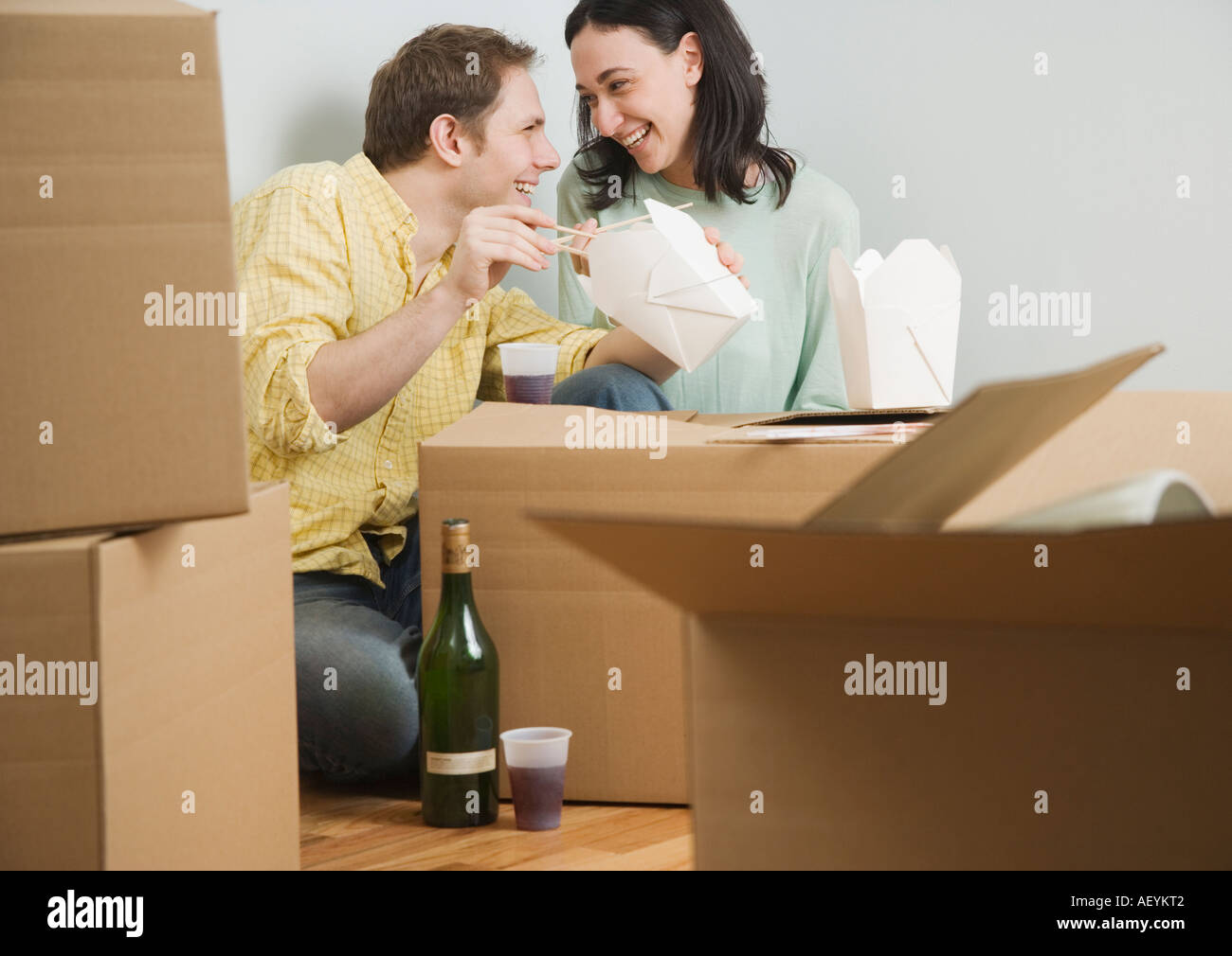 Chinese food take out couple hi-res stock photography and images - Alamy