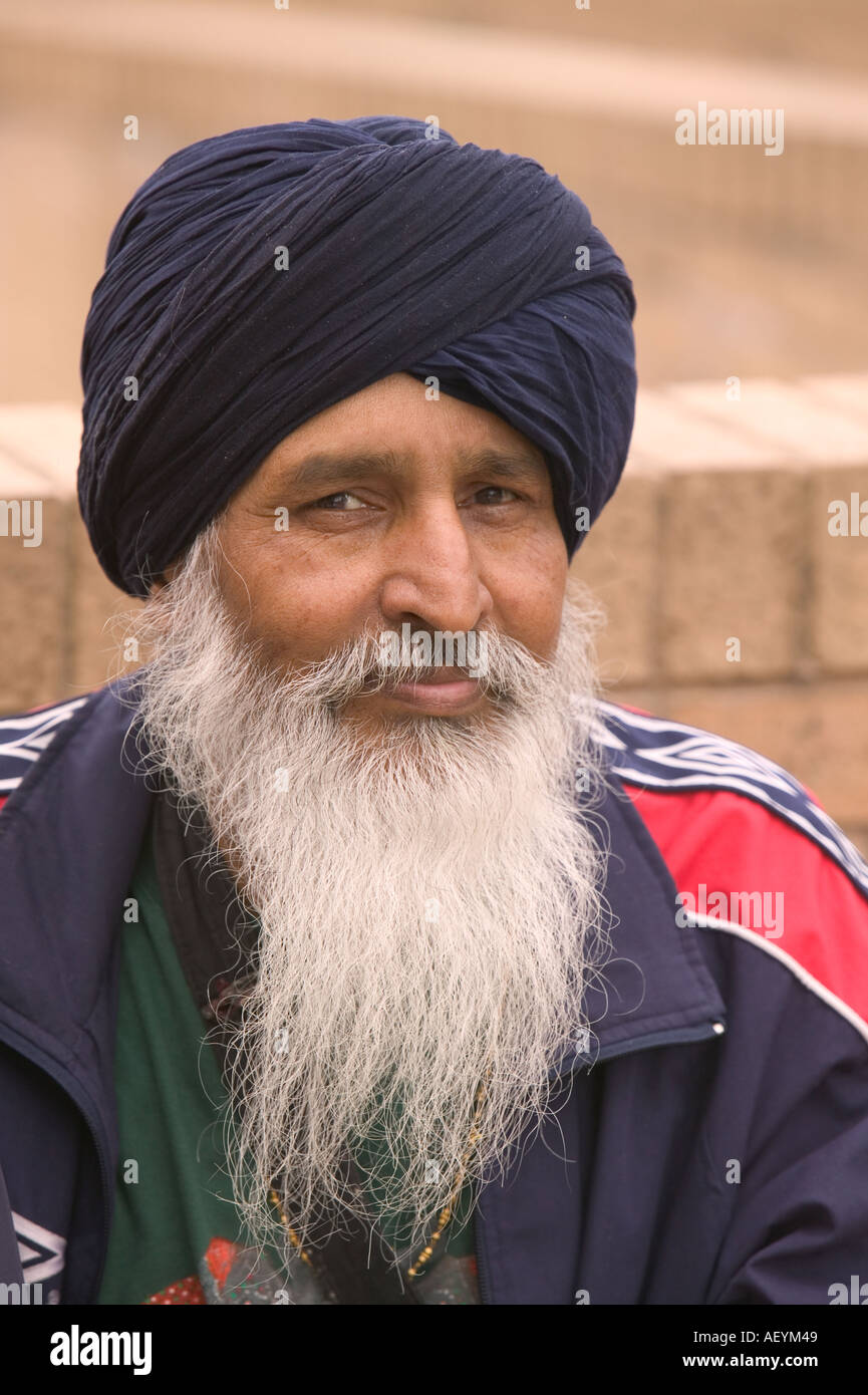 a sikh gentleman wearing a turban outside the sikh temple in Chapeltown ...