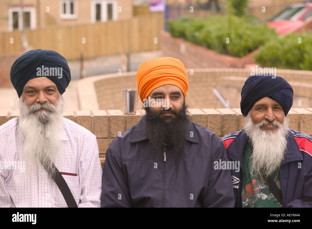 sikh gentlemen wearing a turban outside the sikh temple in Chapeltown ...