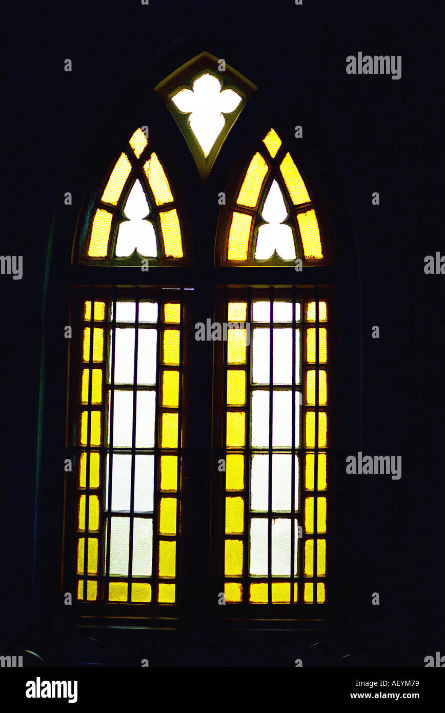 NPP71184 Stain glass window of Afghan church Christianity Colaba Bombay ...