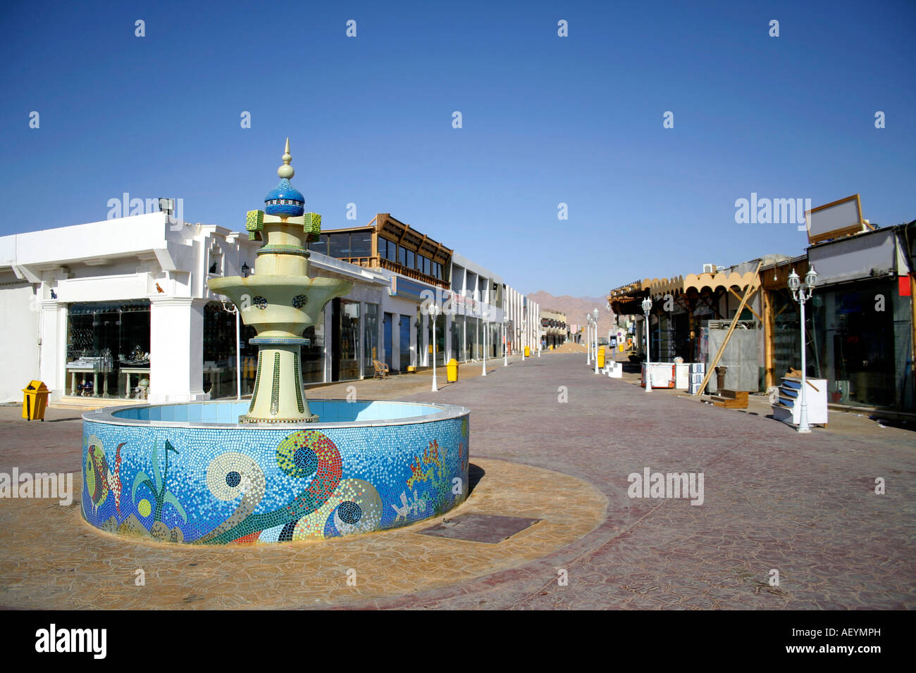 mosaic fountain on central market street in dahab red sea sinai egypt ...