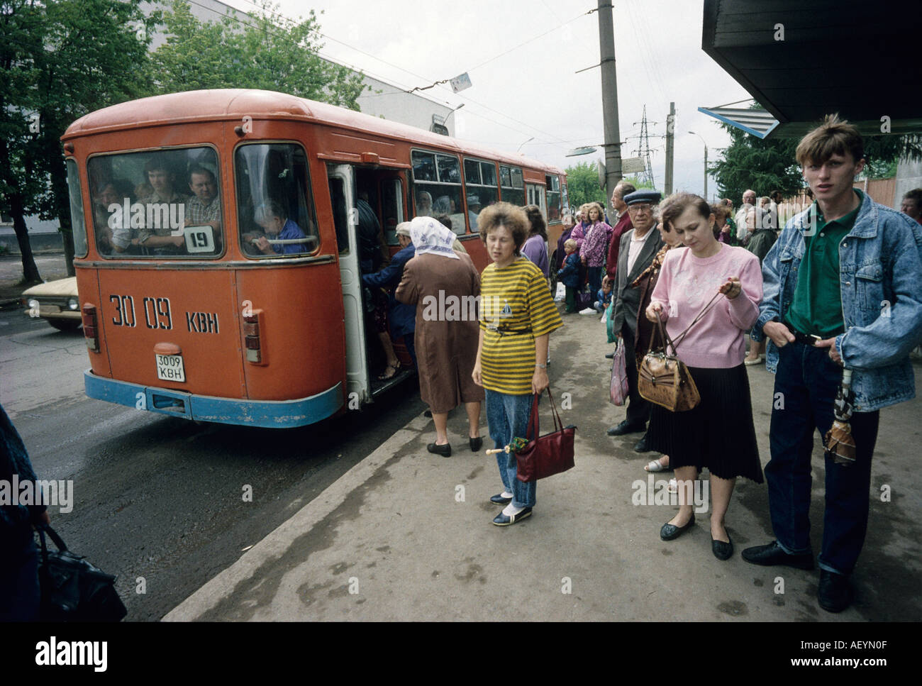 Russian Bus Stop Stock Photo - Alamy