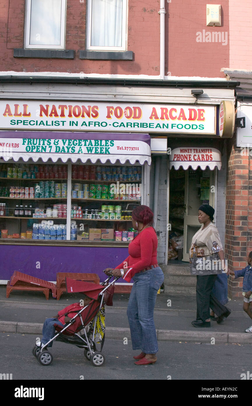 Afro Caribean food shop in Beeston Leeds Stock Photo - Alamy