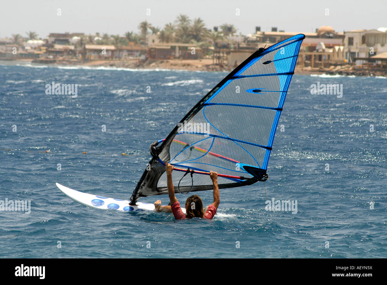 windsurfer red sea beach resort sinai egypt Stock Photo - Alamy