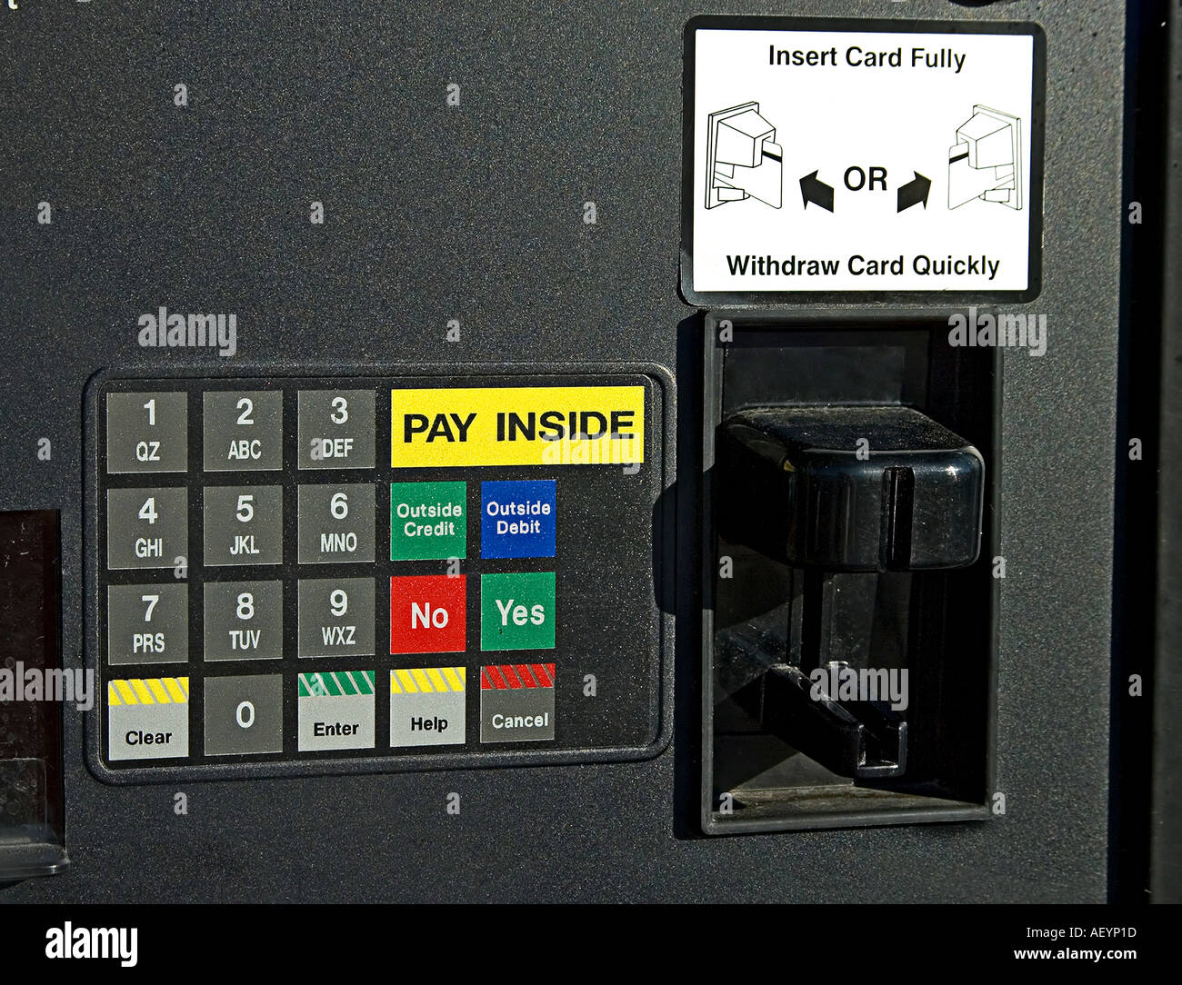 Credit card panel on a gas pump Stock Photo - Alamy
