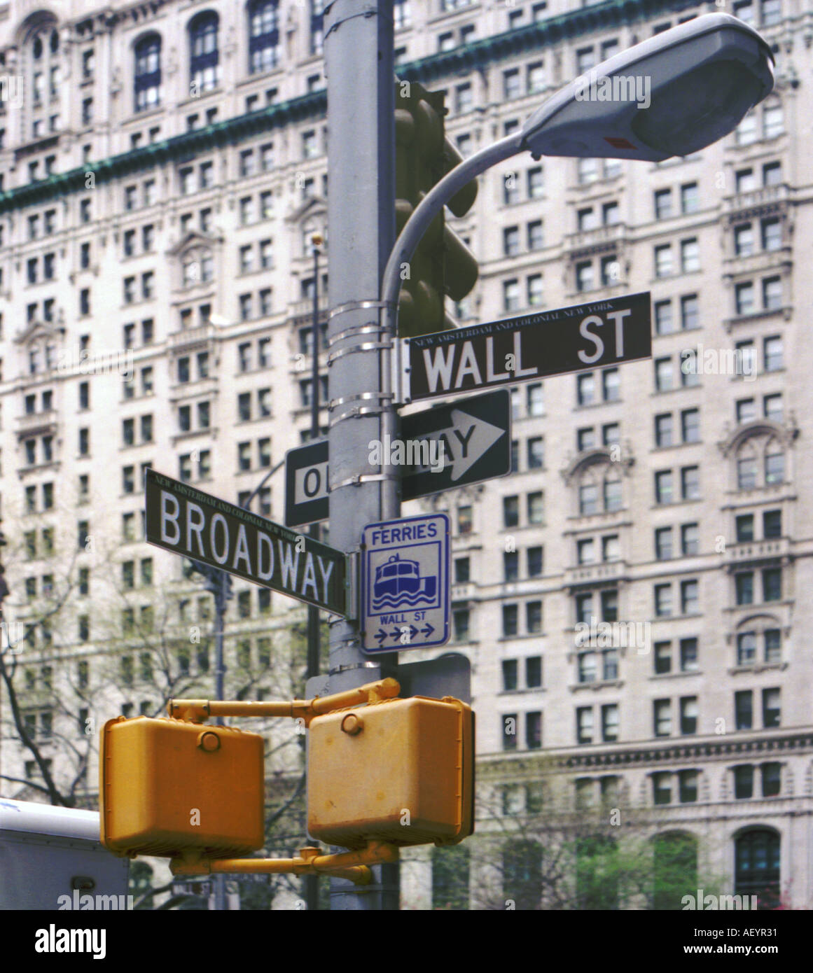 Wall Street and Broadway New York USA Stock Photo - Alamy