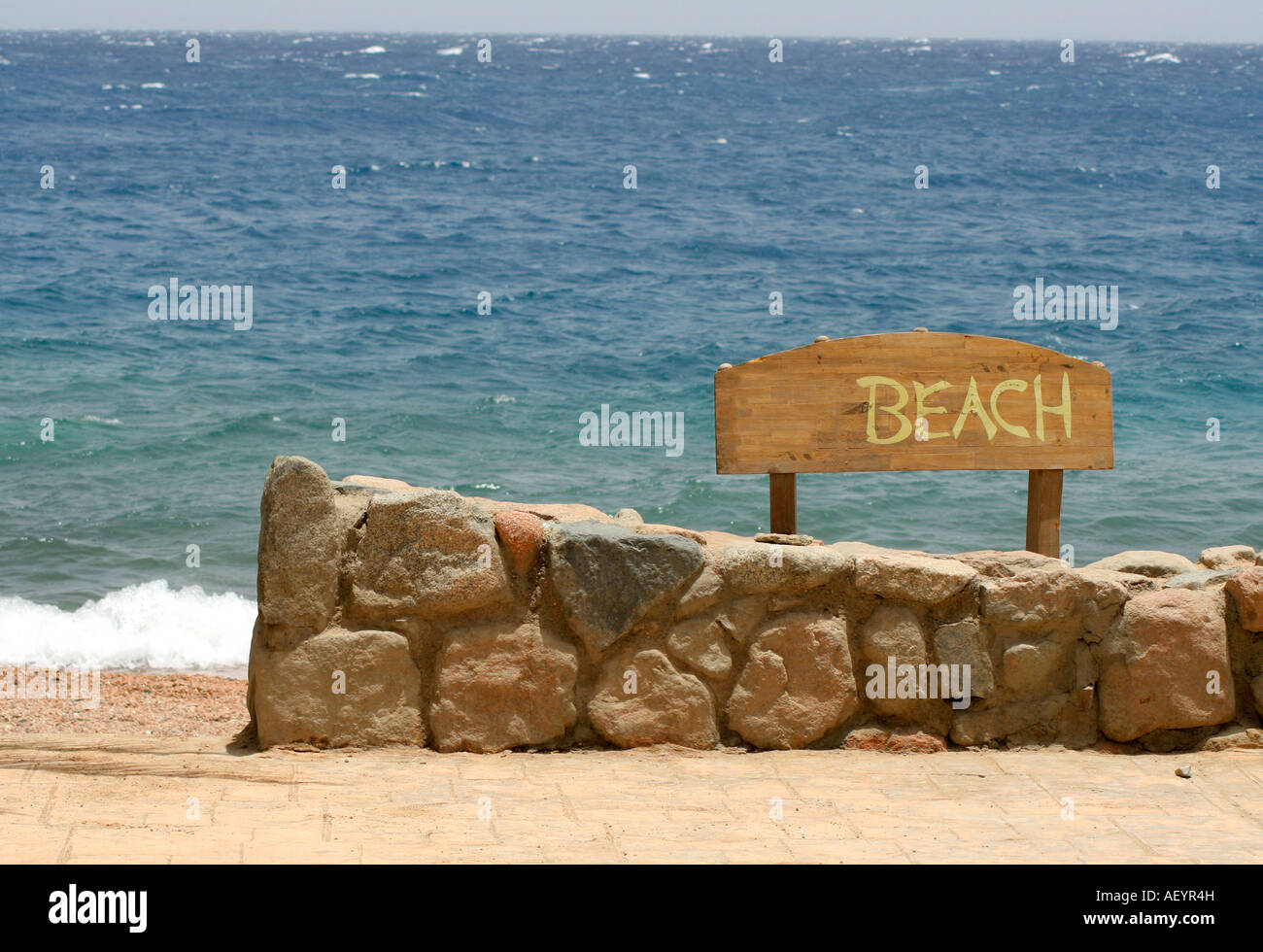 beach sign red sea resort sinai egypt Stock Photo - Alamy
