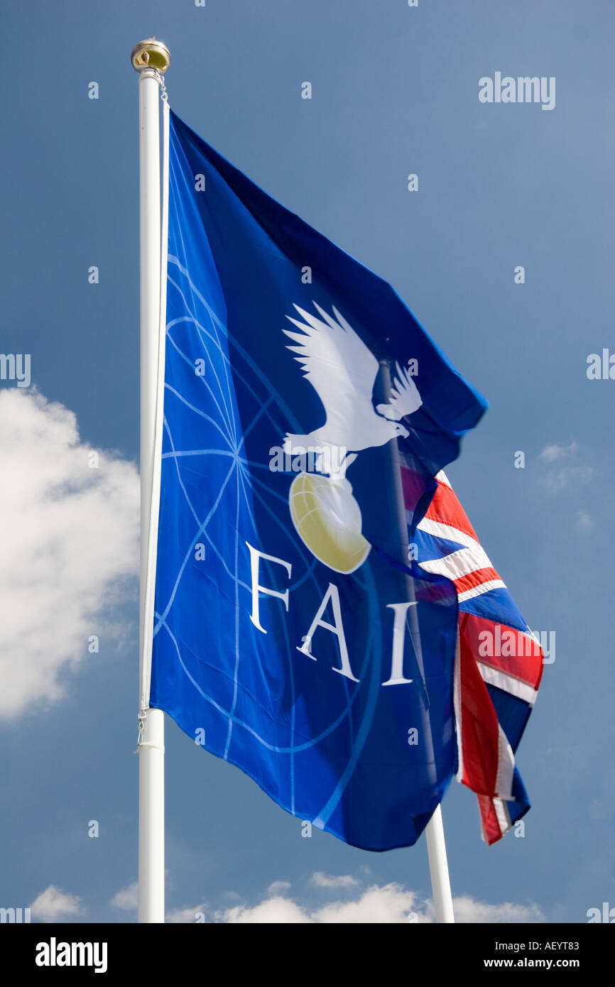 Federation Aeronautique Internationalle flag at a gliding competition ...