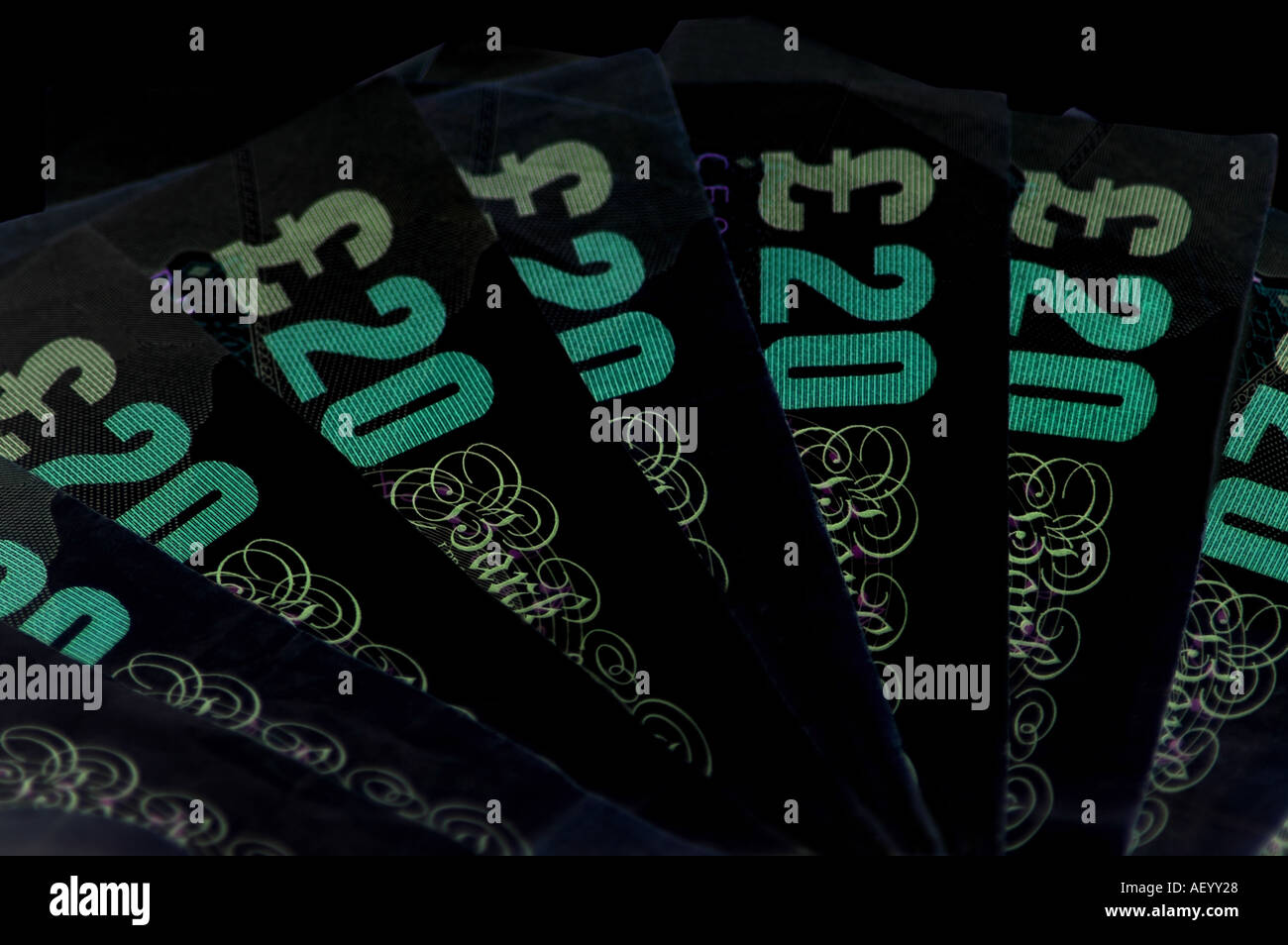 Twenty pound notes and fan hi-res stock photography and images - Alamy