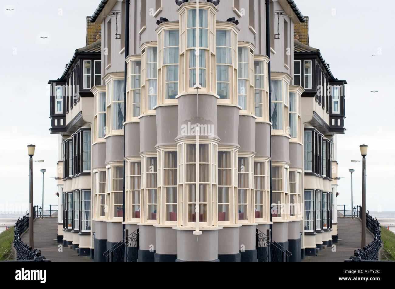 Cromer Seafront Mirrored Stock Photo - Alamy