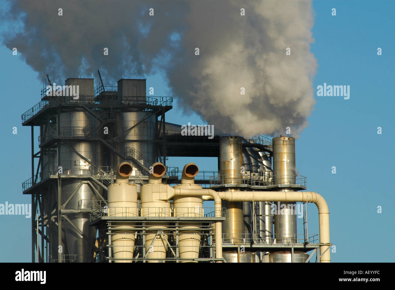 Steam from factory Stock Photo - Alamy