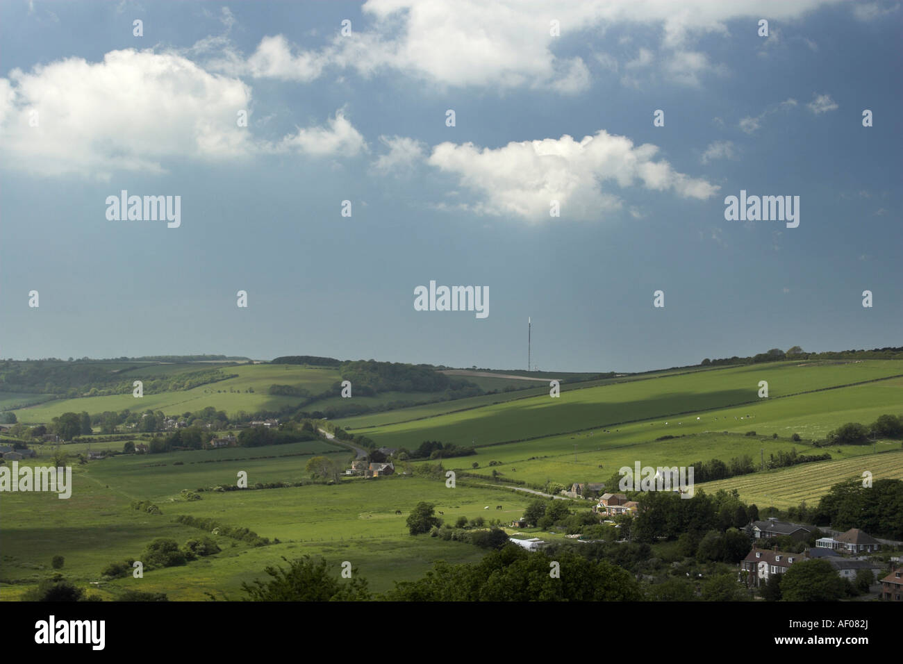 Looking over towards Bowcombe and Bowcombe Down Stock Photo - Alamy