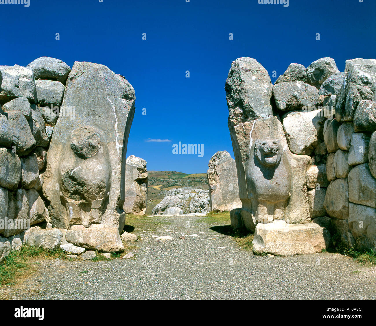 Sphinx Gate of ancient city Hattusas of Hittites Turkey Stock Photo - Alamy