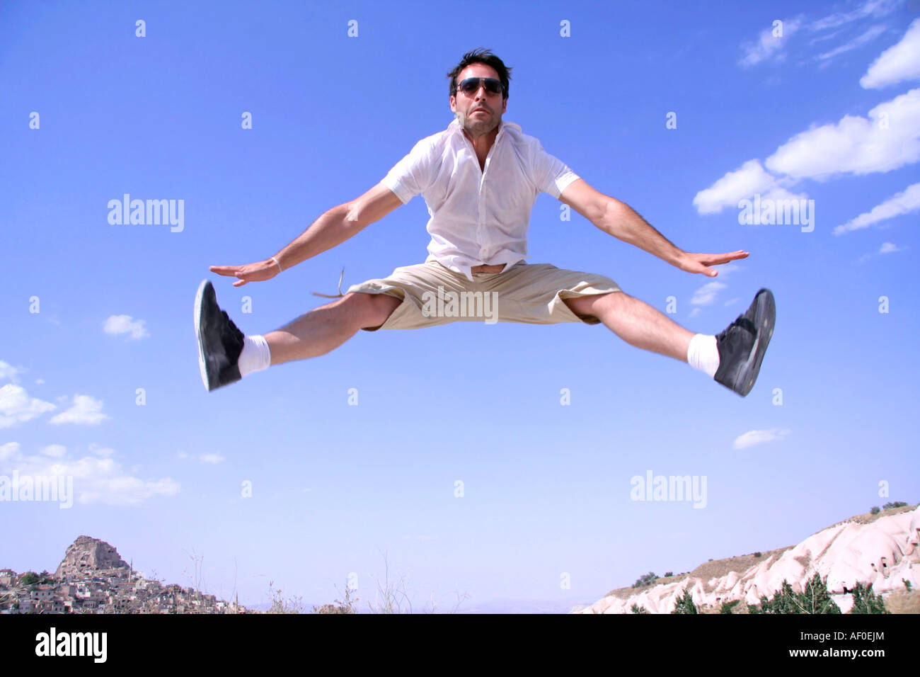 healthy happy man jumping in joy of life Stock Photo - Alamy