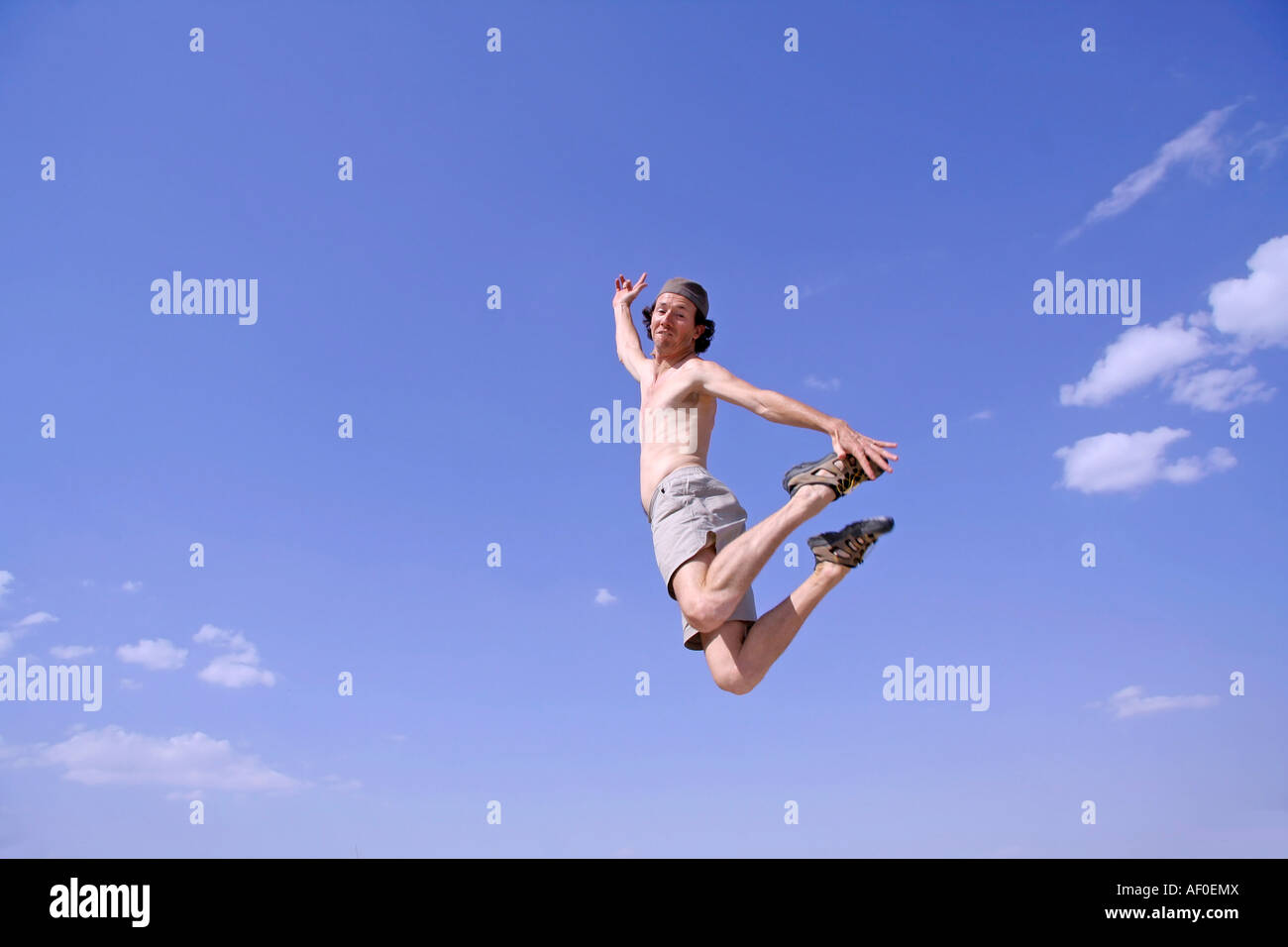 healthy happy man jumping in joy of life Stock Photo - Alamy