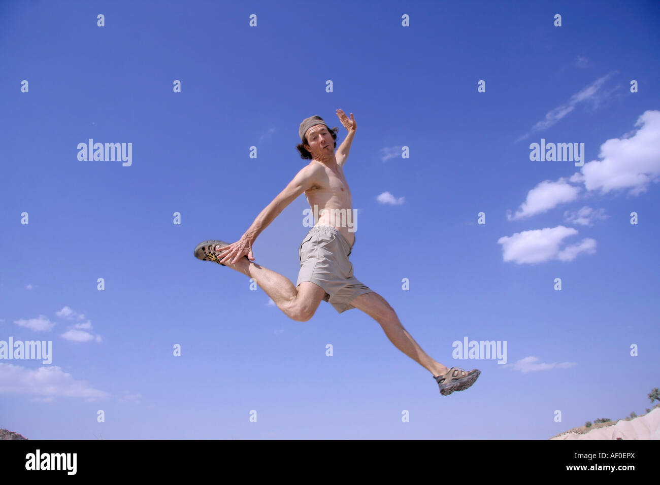 healthy happy man jumping in joy of life Stock Photo - Alamy