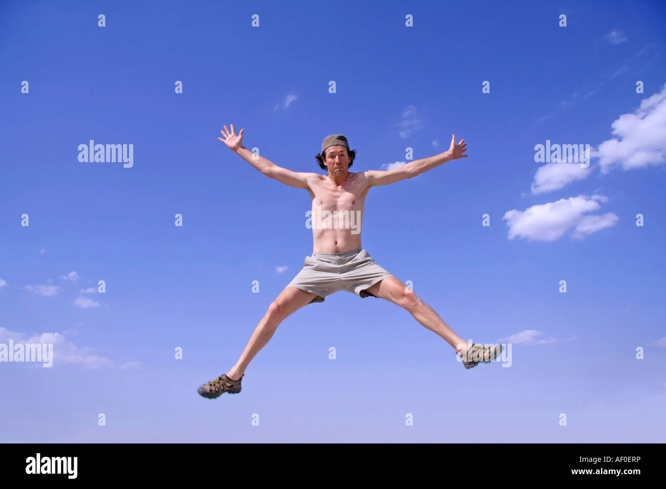 healthy happy man jumping in joy of life Stock Photo - Alamy