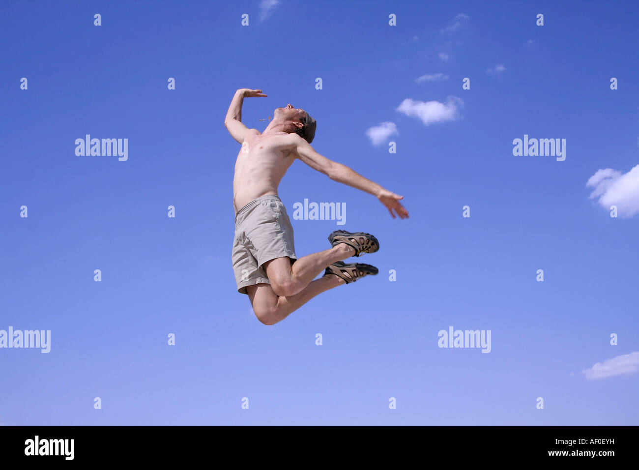healthy happy man jumping in joy of life Stock Photo - Alamy