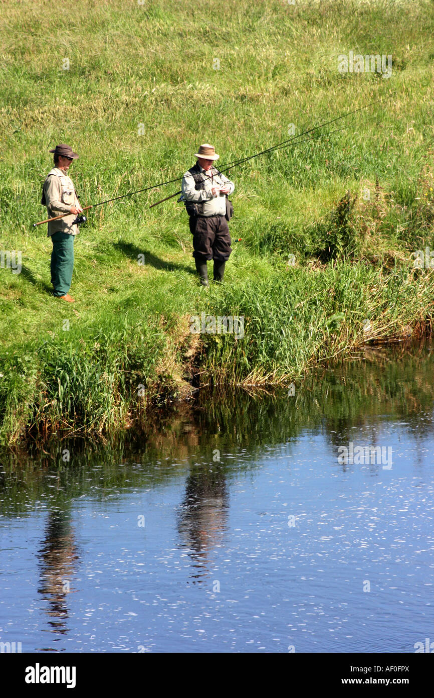 Angling in the River Bush in Bushmills, County Antrim, Northern Ireland ...
