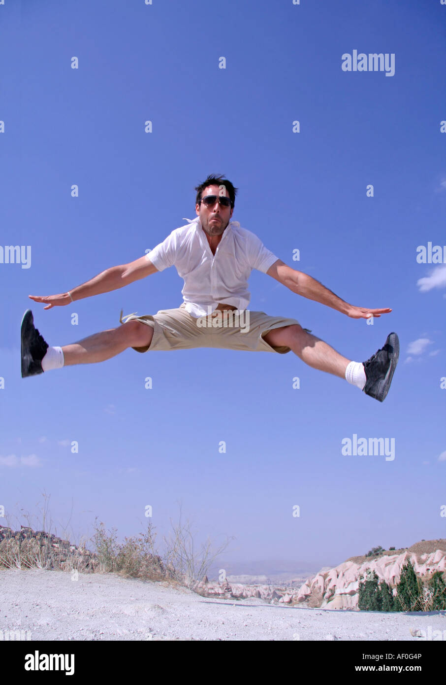 healthy happy man jumping in joy of life Stock Photo - Alamy