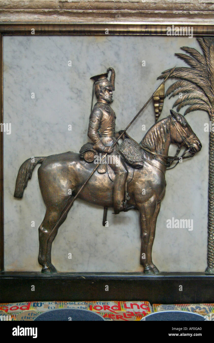 Memorial to cavalry lancers Exeter Cathedral England UK United Kingdom ...