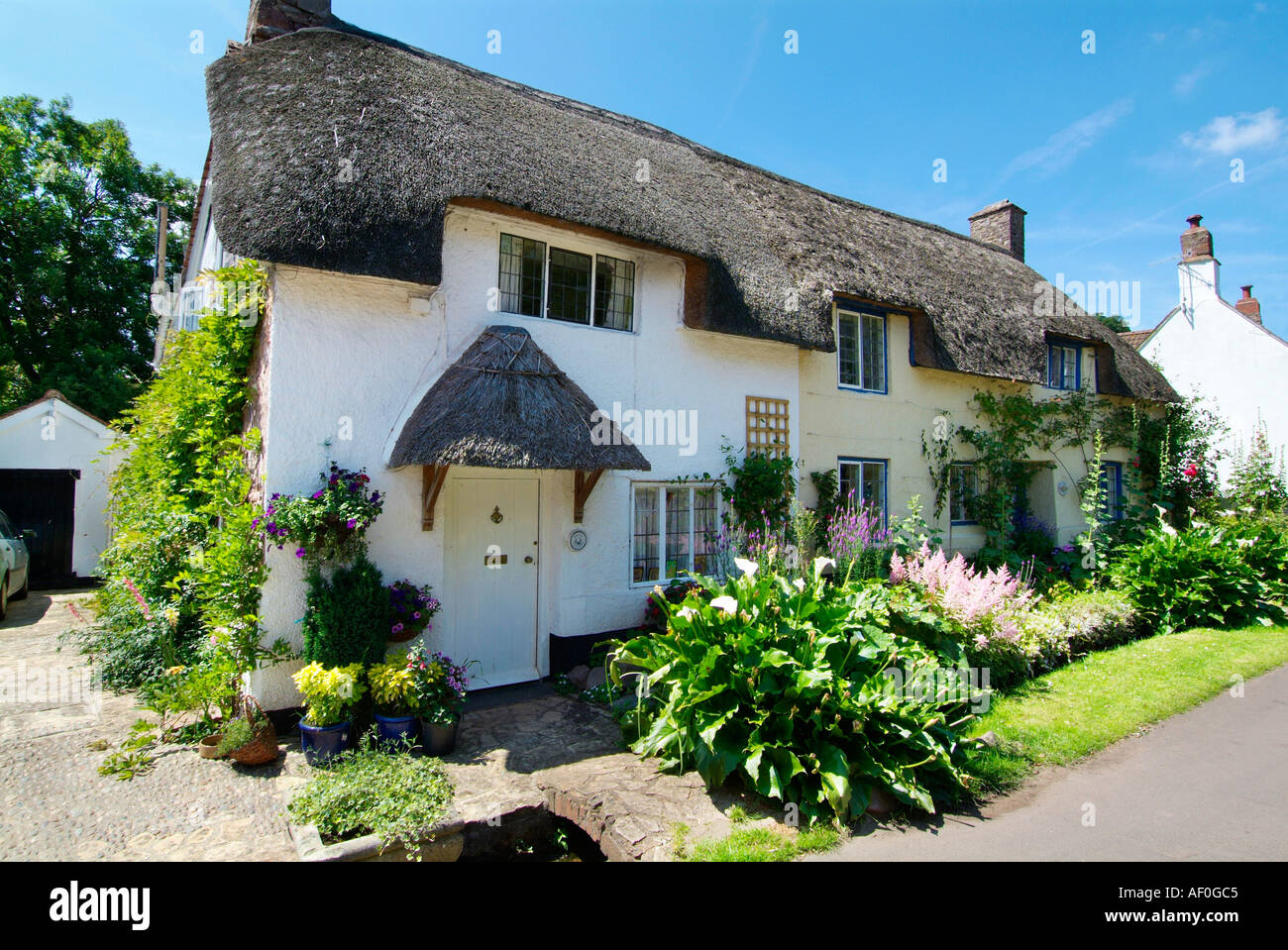 Typical english thatched stone country hi-res stock photography and ...