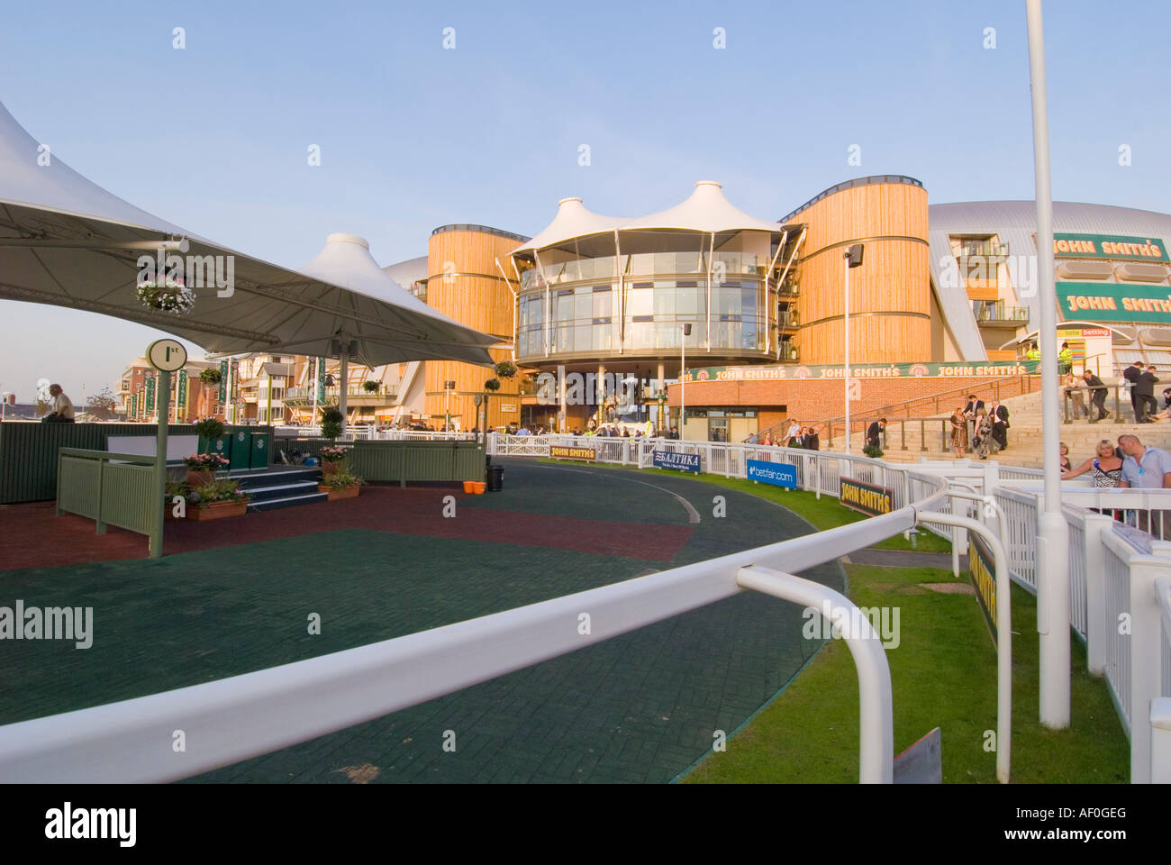 Earl derby and lord sefton stands Aintree liverpool Stock Photo - Alamy