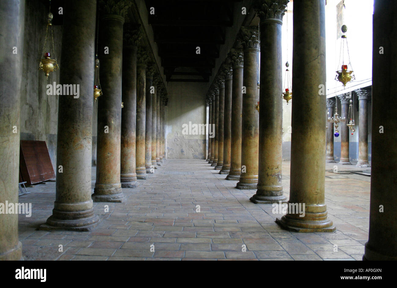 nativity church columns bethlehem west bank palestine israel Stock ...