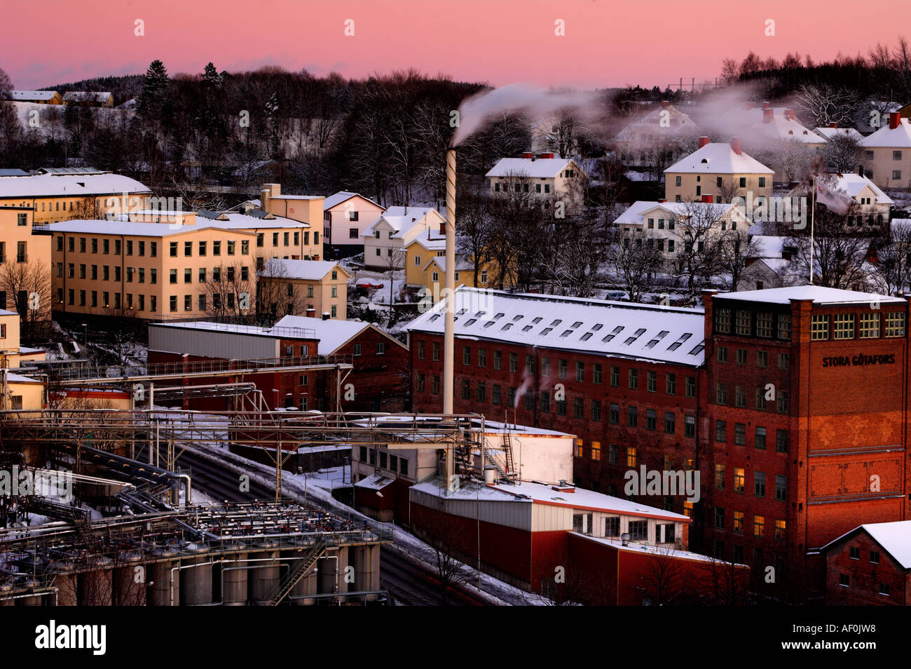 Industrial buildings at Mölndal Kvarnby, Swedem Stock Photo - Alamy